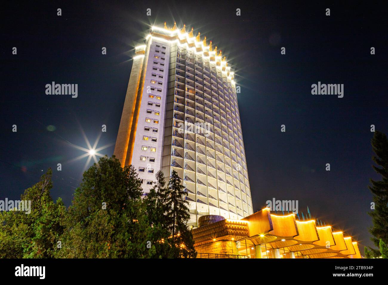 Almaty, Kazakhstan - October 28, 2023: Kazakhstan hotel in Almaty city ...