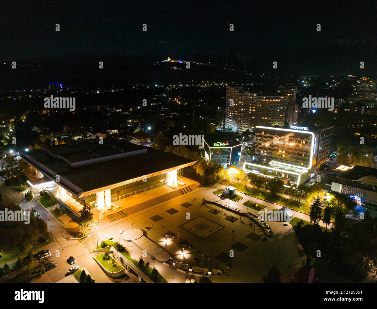 Almaty, Kazakhstan - October 28, 2023: Aerial view of The Abai Square ...