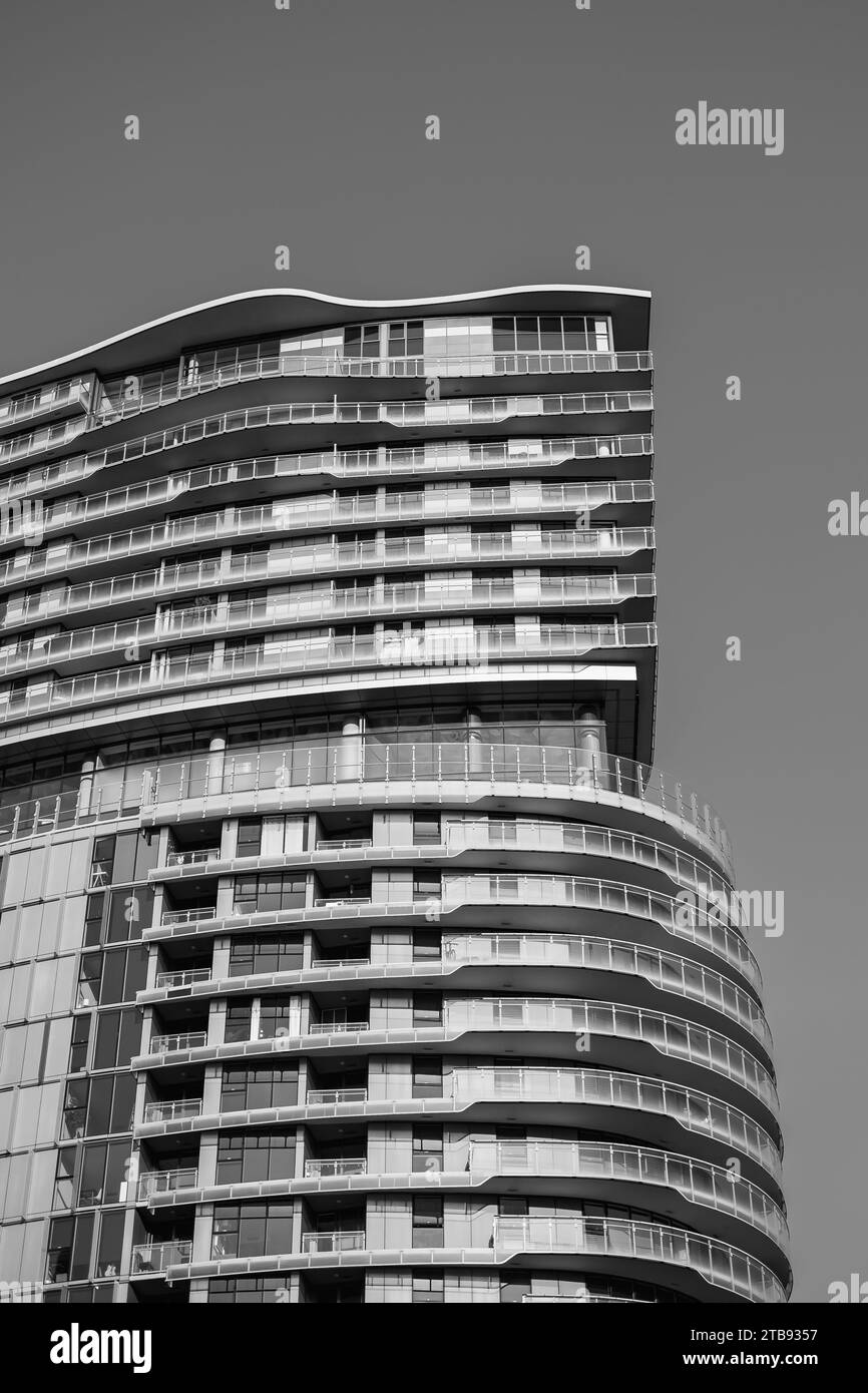 Urban skyline with skyscrapers. High-rise office buildings in Vancouver ...