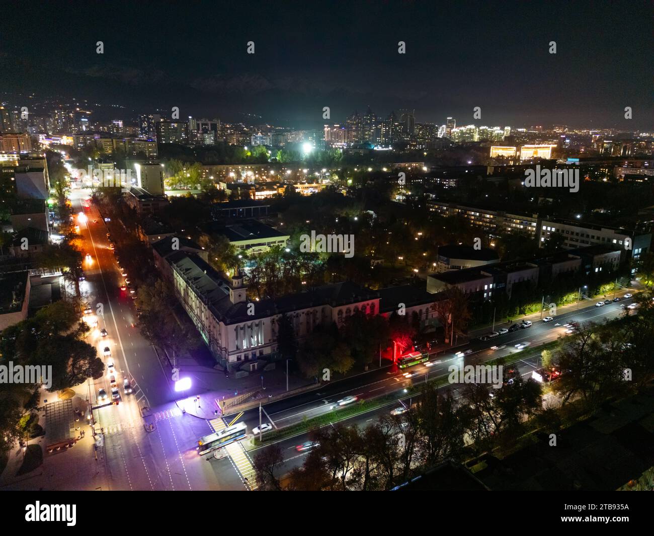 Almaty, Kazakhstan - October 28, 2023: Aerial view of Almaty city ...
