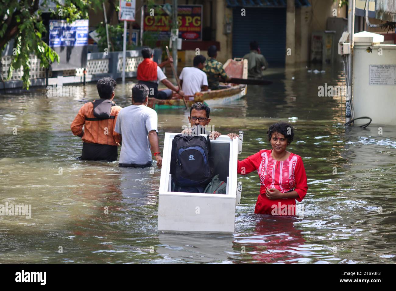 Chennai, India. 05th Dec, 2023. Severe cyclonic storm Michaung made landfall crossing south ...