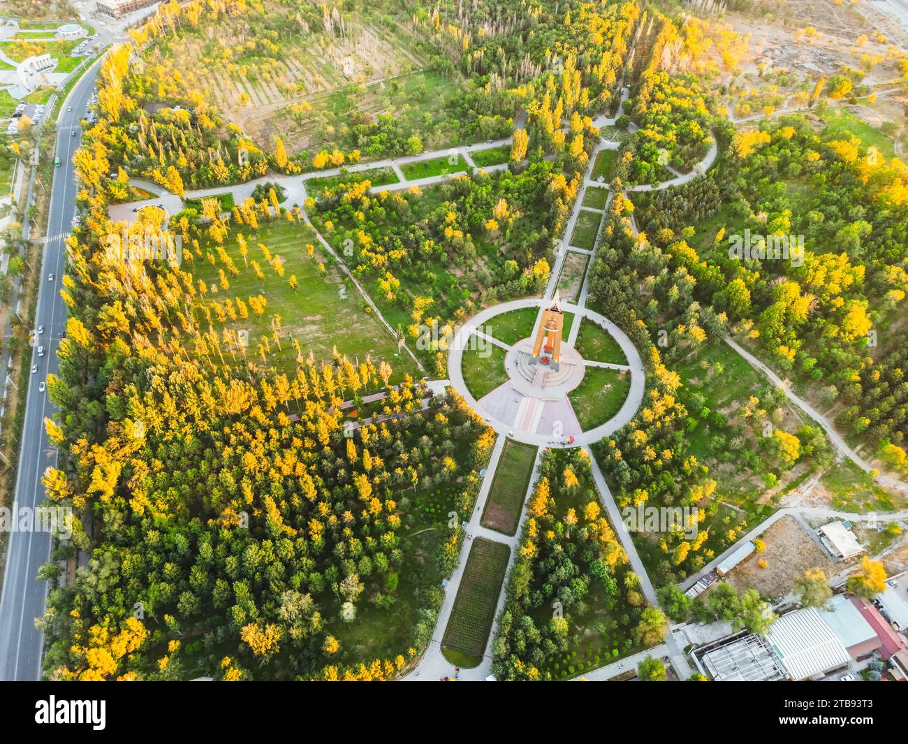 Aerial view of Victory park in Bishkek city Kyrgyzstan Stock Photo - Alamy