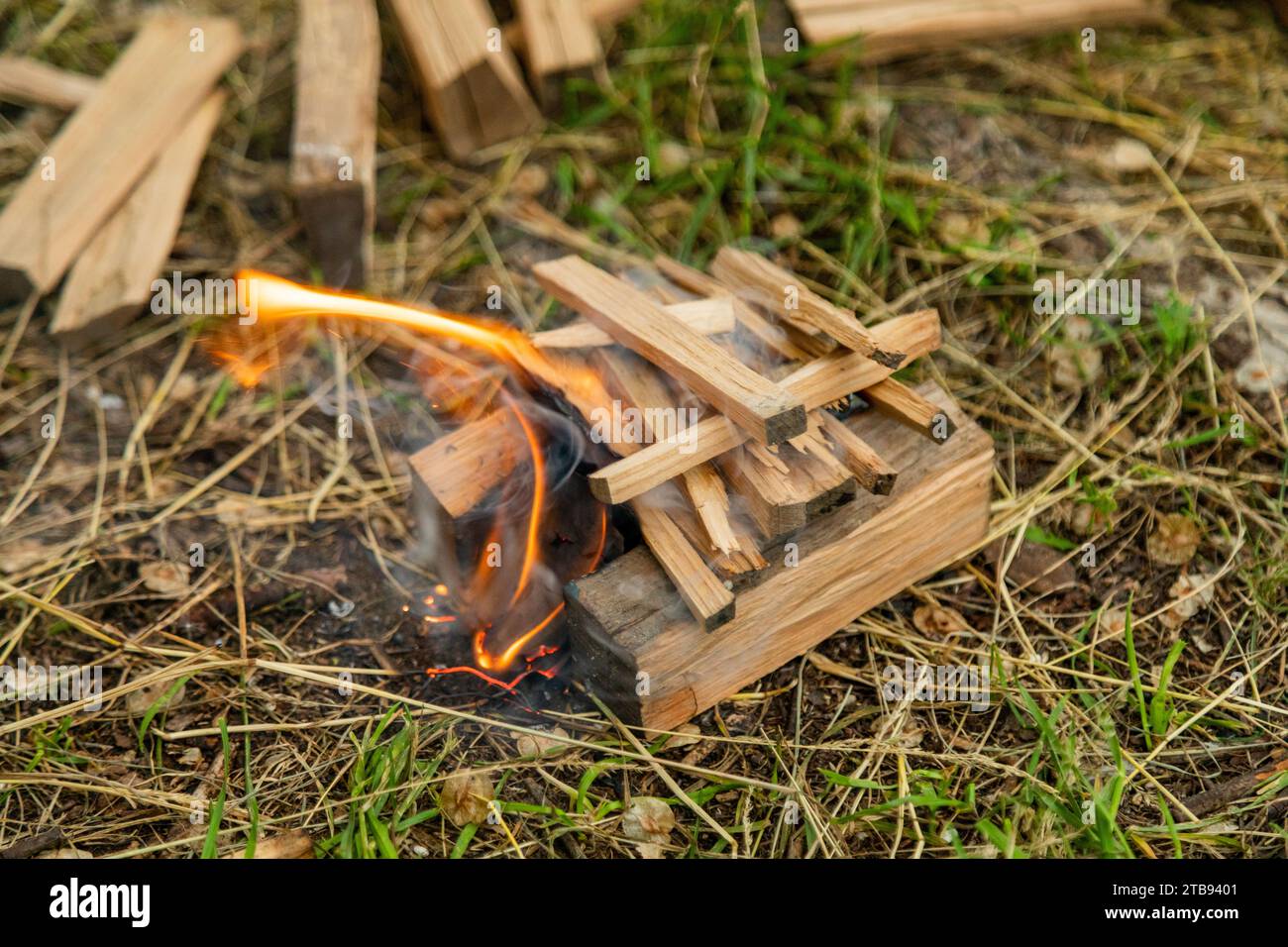 Log timber burning on firewood hi-res stock photography and images - Alamy
