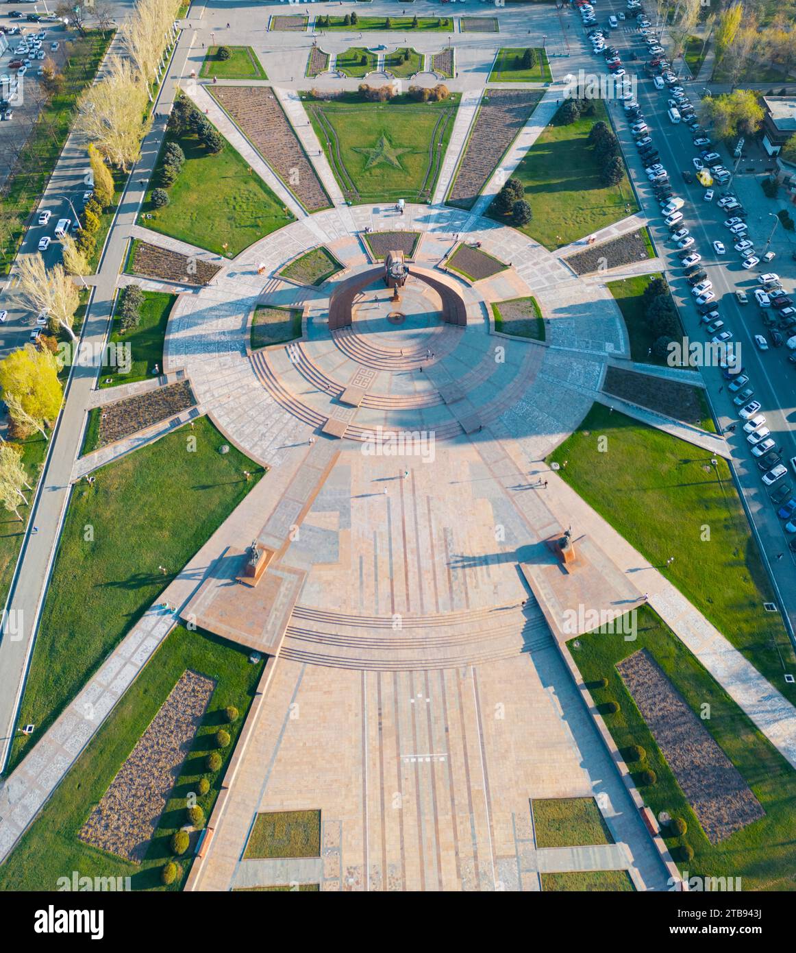 Aerial view of Victory Square in Bishkek city Stock Photo - Alamy