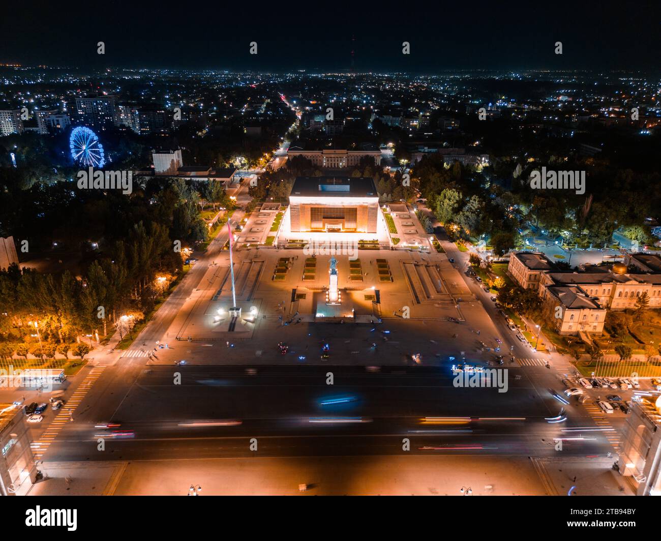 Bishkek, Kyrgyzstan - July 15, 2023: Aerial view of Bishkek city's Ala ...