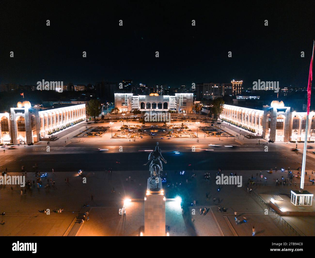 Bishkek, Kyrgyzstan - July 15, 2023: Aerial view of Bishkek city's Ala ...