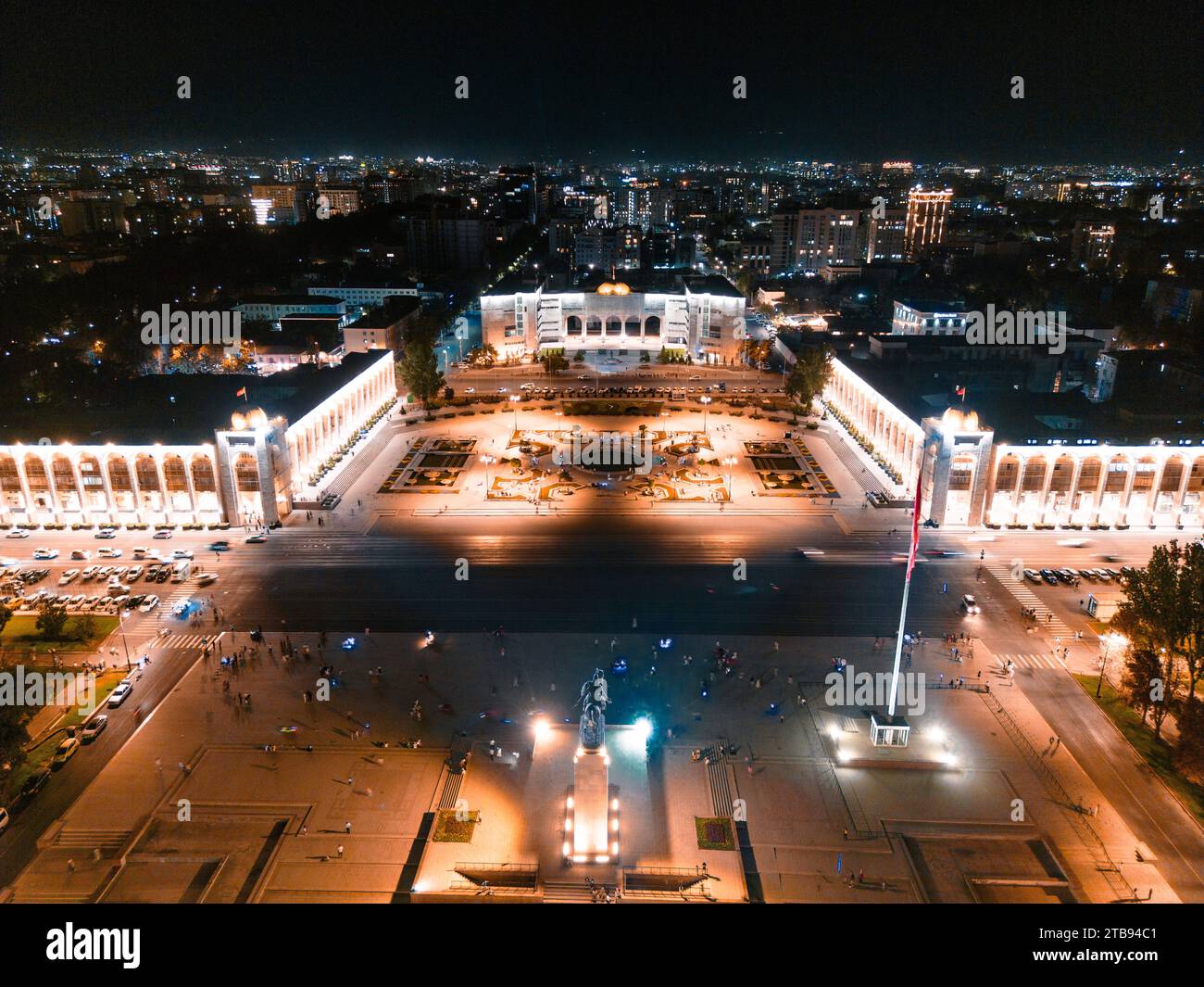 Bishkek, Kyrgyzstan - July 15, 2023: Aerial view of Bishkek city's Ala ...
