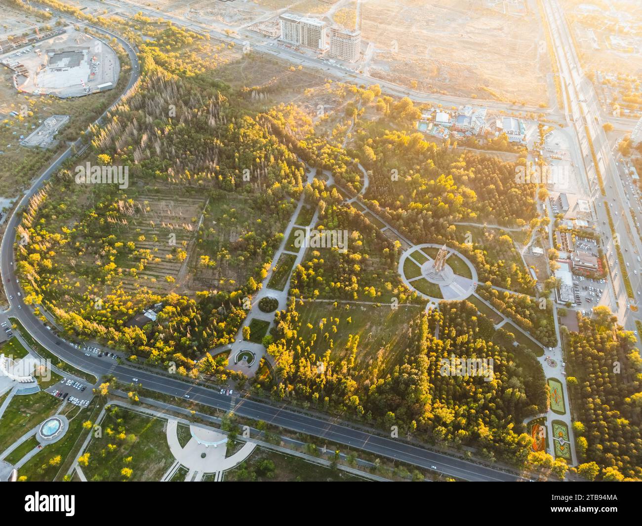 Aerial view of Victory park in Bishkek city Kyrgyzstan Stock Photo - Alamy
