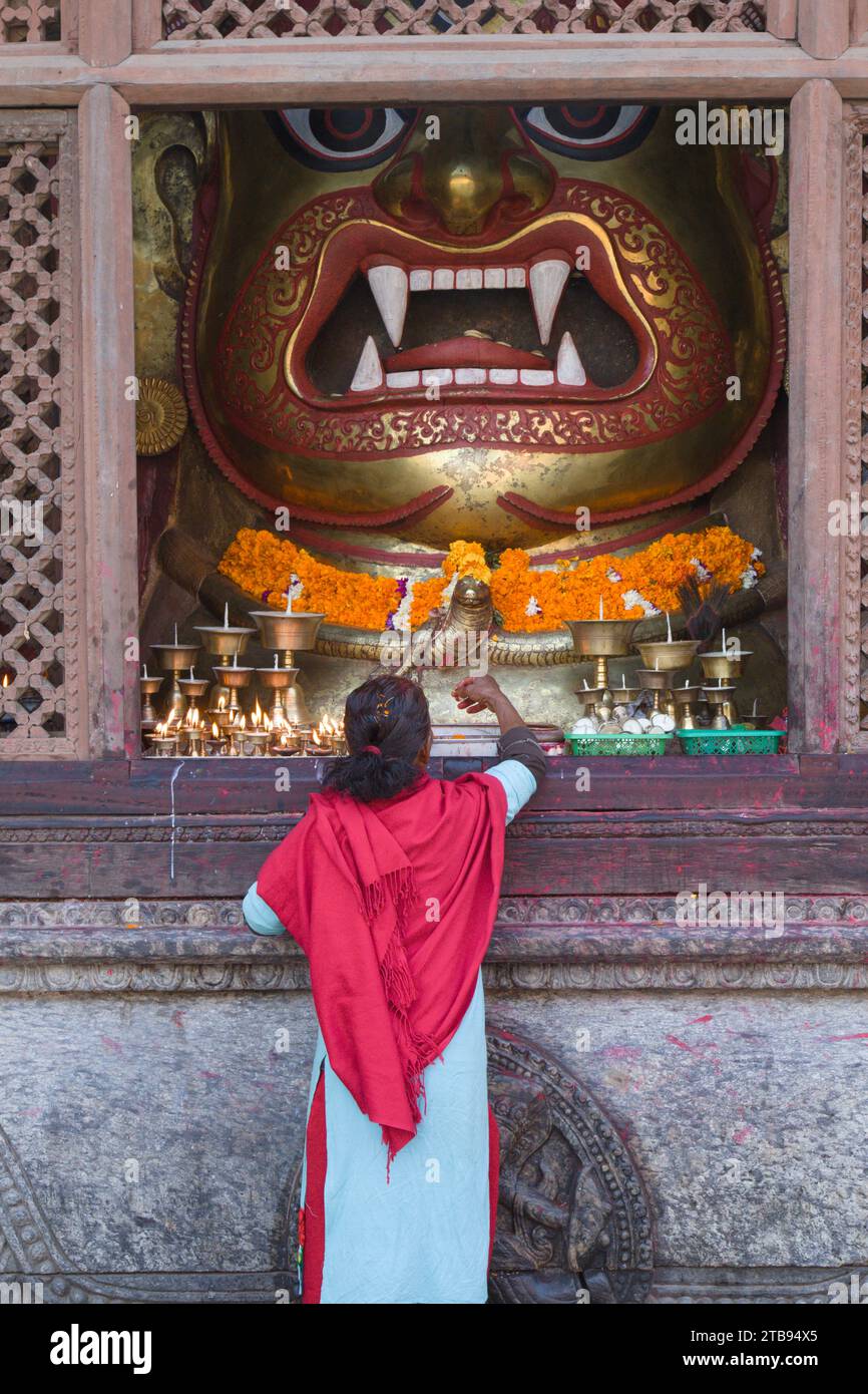 Nepal, Kathmandu, Durbar Square, Seto Bhairab, White Bhairab Stock ...