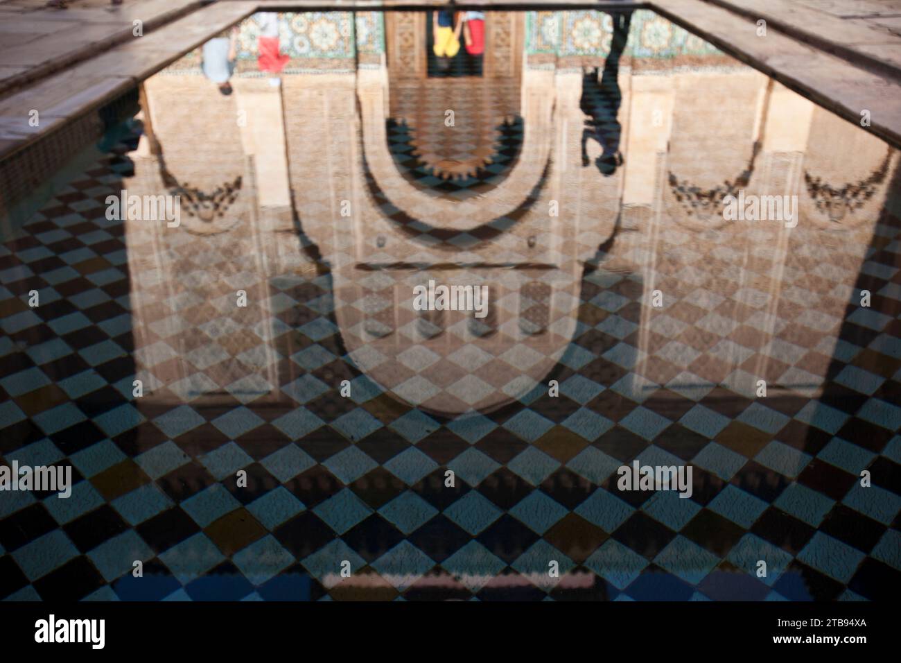 Reflecting pool inside the Madrasah Ben Yousef; Marrakech, Morocco ...
