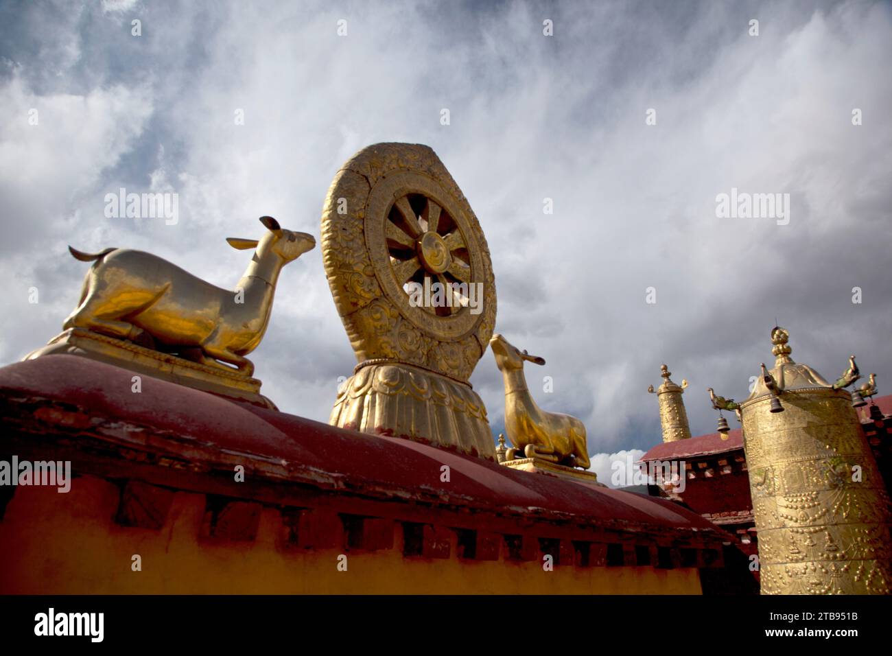 Details atop Jokhang Temple; Lhasa, Tibet Stock Photo - Alamy