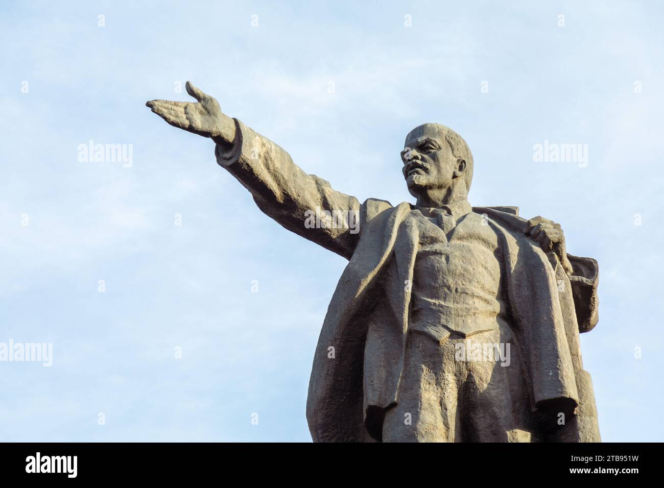 Bishkek, Kyrgyzstan - April 12, 2023: Closeup of Vladimir Lenin statue ...