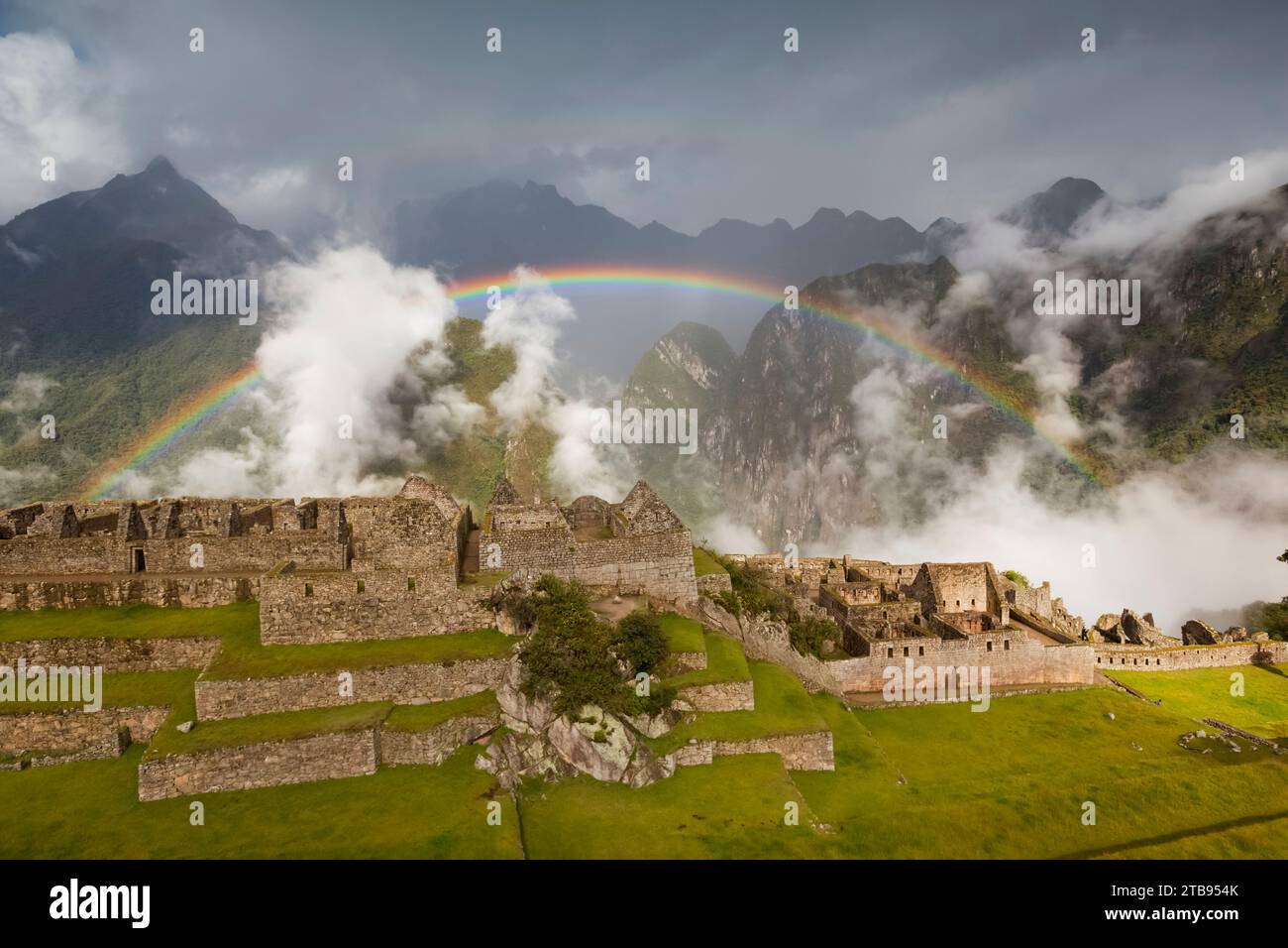 Rainbow arches over Machu Picchu; Peru Stock Photo - Alamy