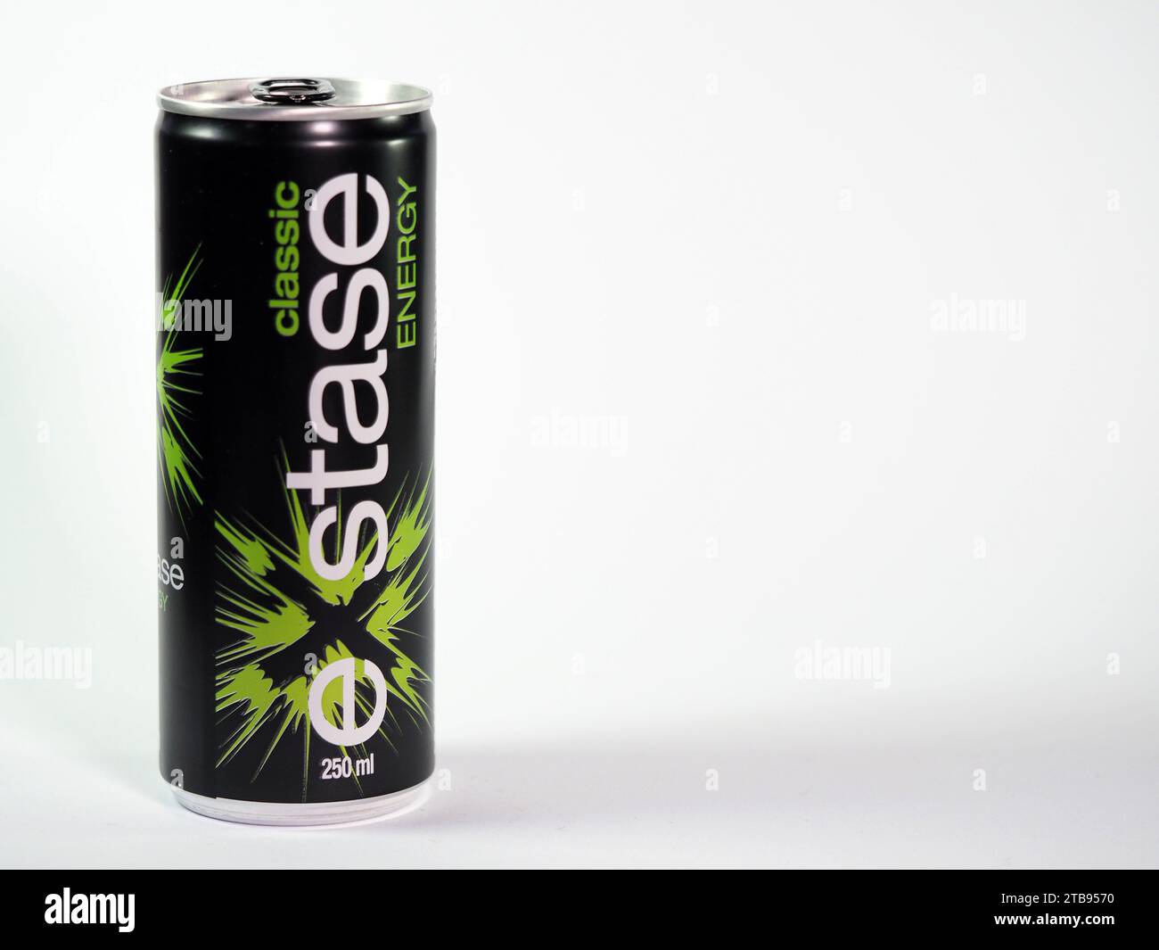 This photo illustration shows a can of E Stase Classic Energy energy ...