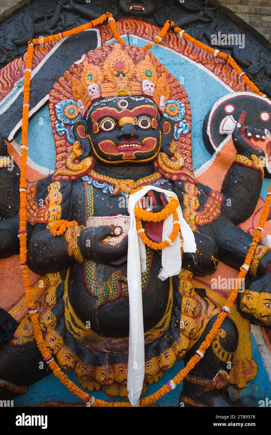 Nepal, Kathmandu, Durbar Square, Kala Bhairab, Black Bhairab Stock ...