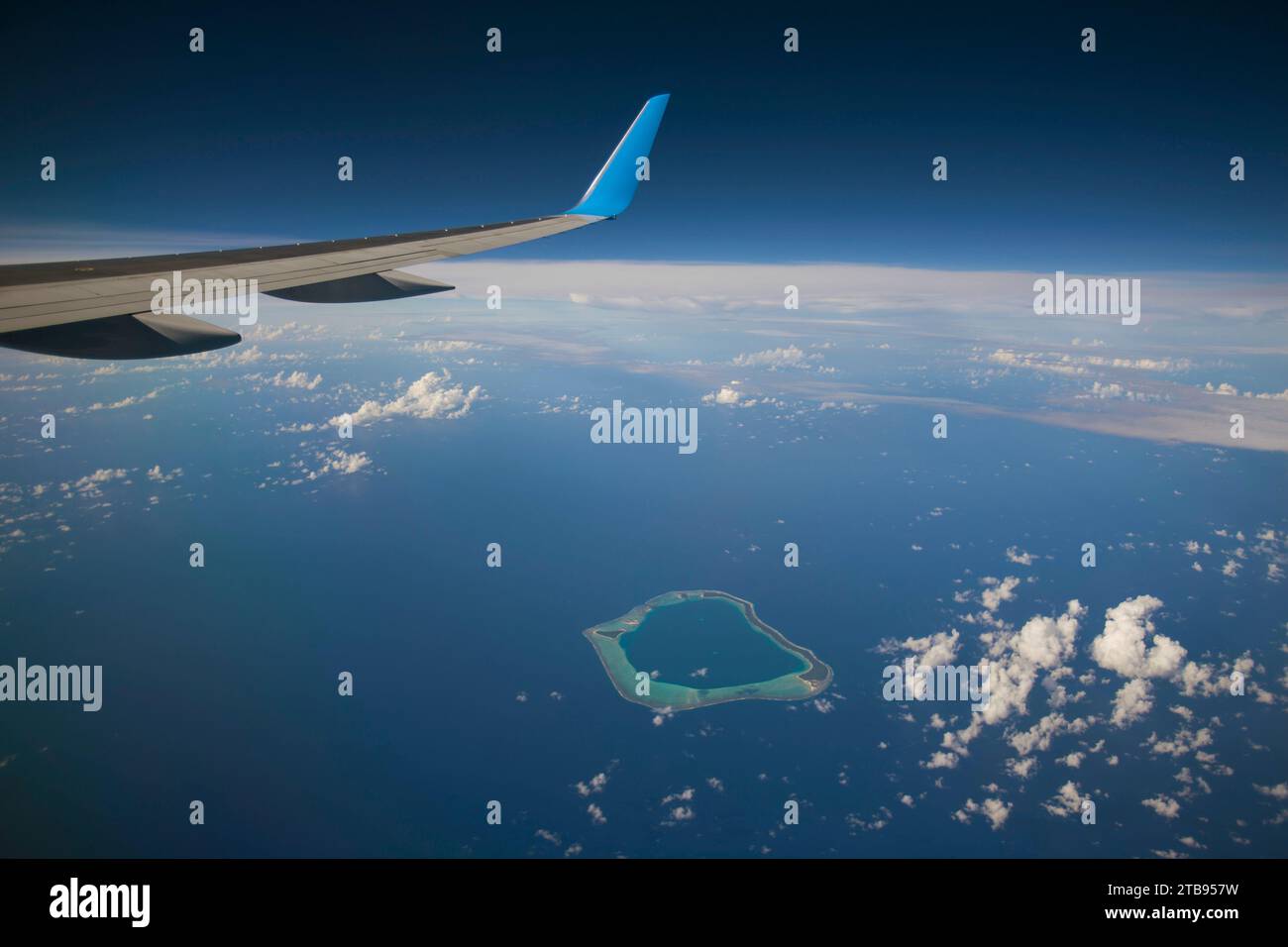 Atoll from a private jet near Tahiti; Tahiti Stock Photo - Alamy
