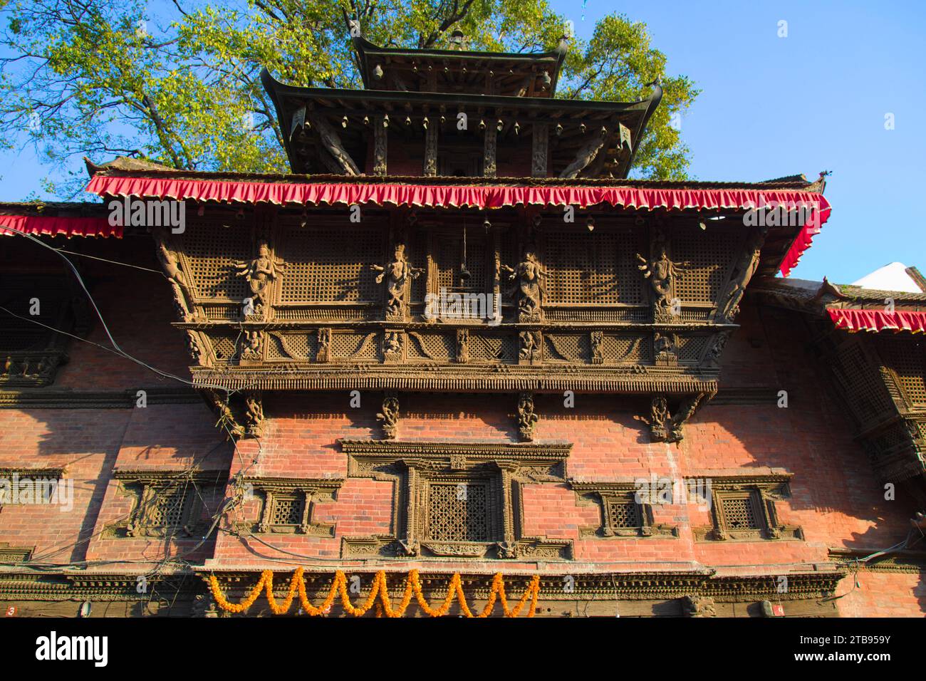Nepal, Kathmandu, Durbar Square, architecture, wood carving Stock Photo ...
