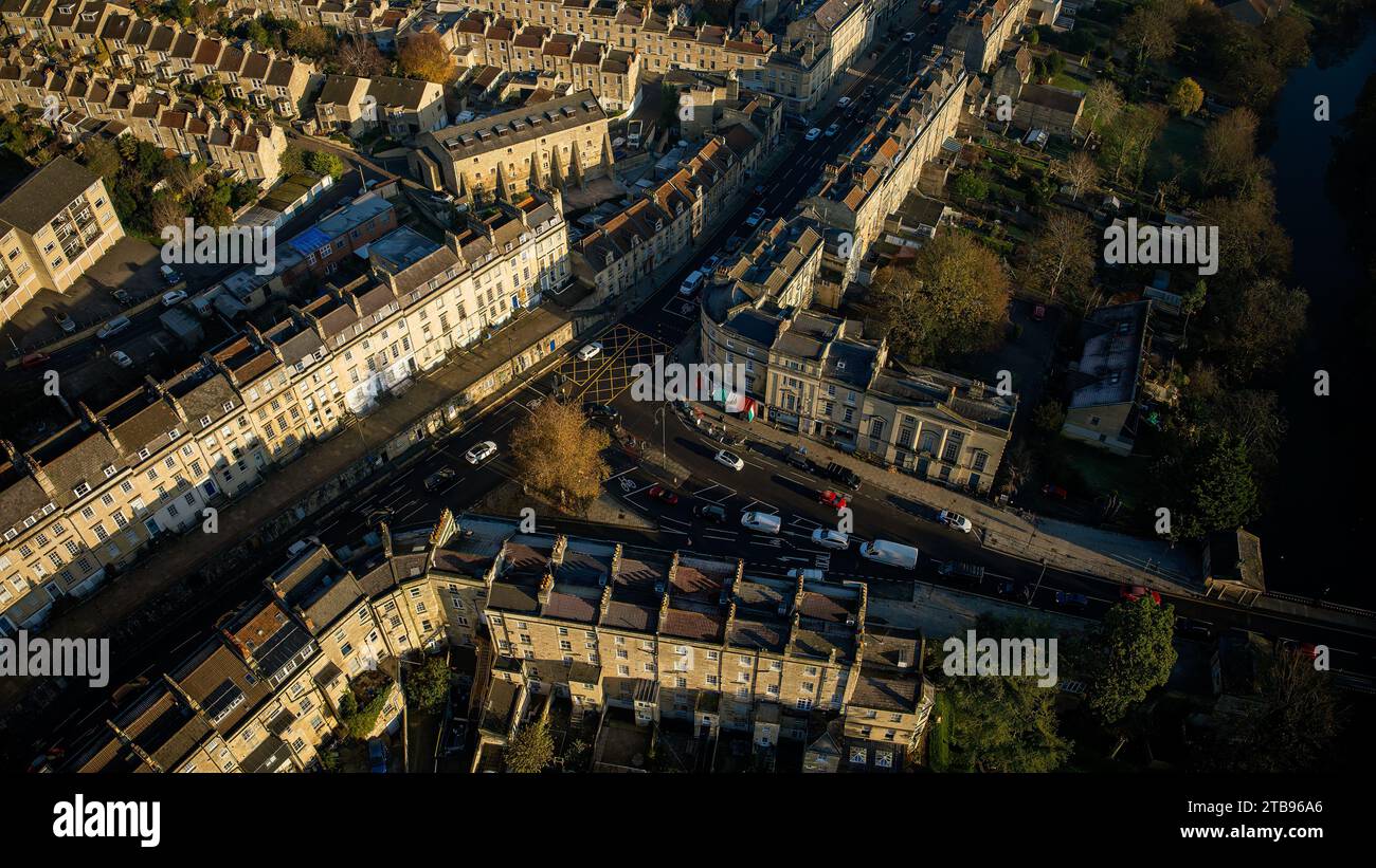Aerial view of the busy Cleveland Place Junction on the London Road ...