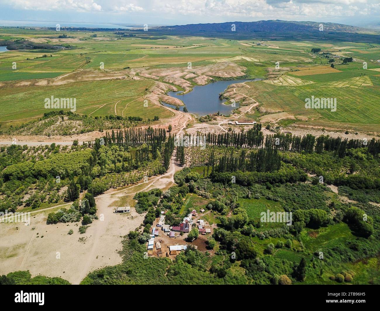 Aerial view of Issyk Kul lake in Kyrgyzstan Stock Photo - Alamy