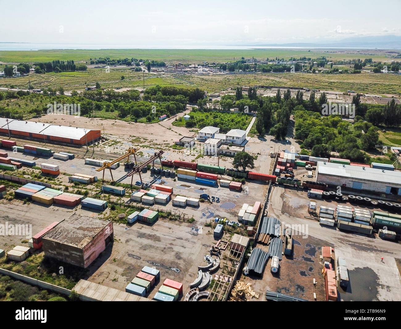 Aerial view of coal trucks hi-res stock photography and images - Alamy