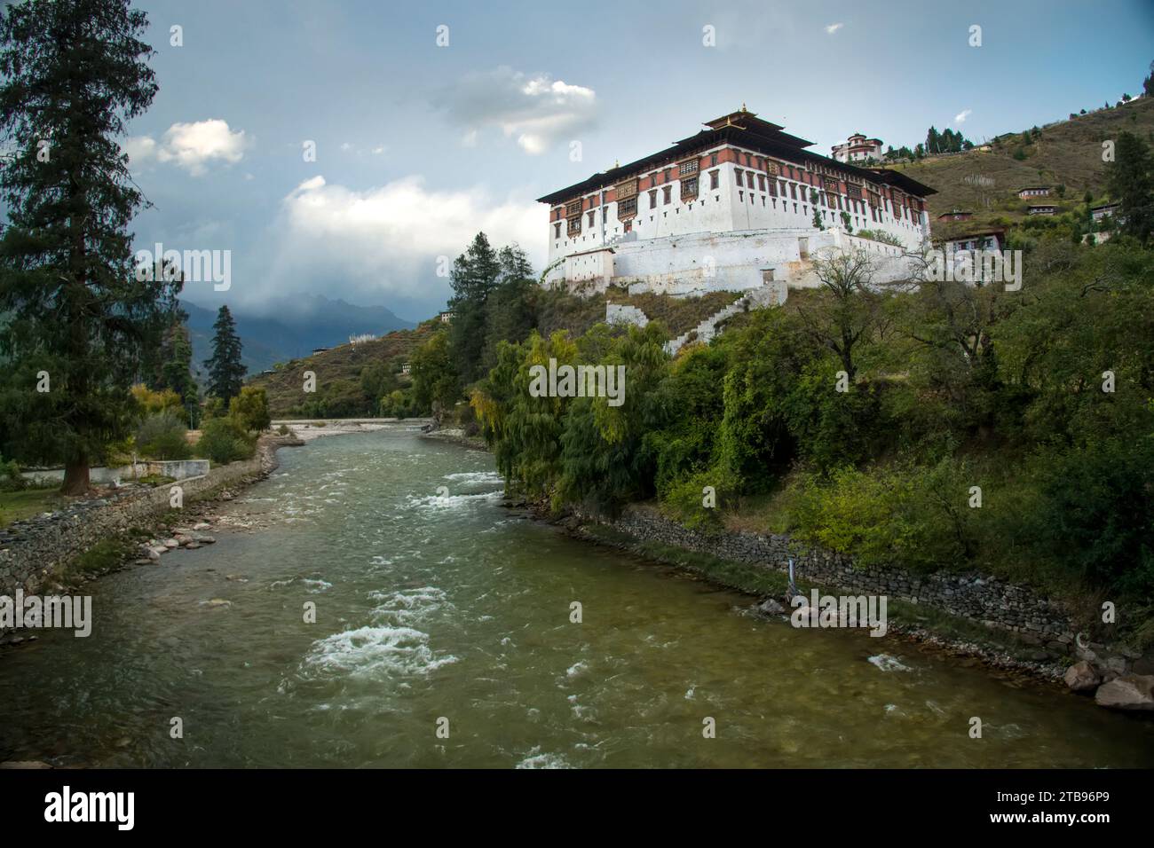 Rinpung Dzong, also know as the 'Fortress of the Heap of Jewels,' at ...
