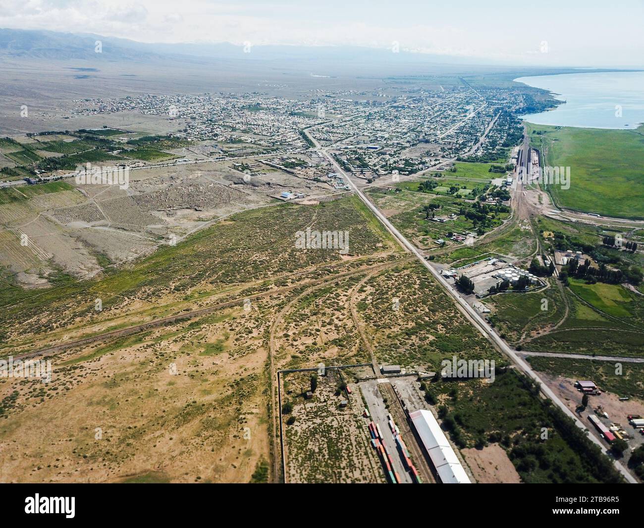 Aerial view of coal distribution plant Stock Photo - Alamy