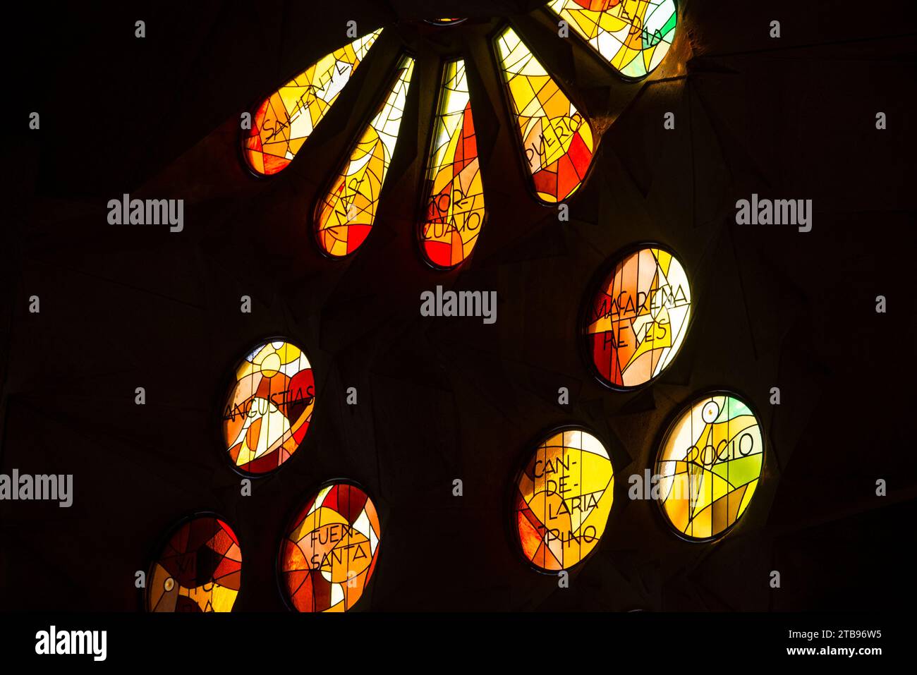 A portion of a rose window at la Sagrada Familia Catedral Stock Photo ...