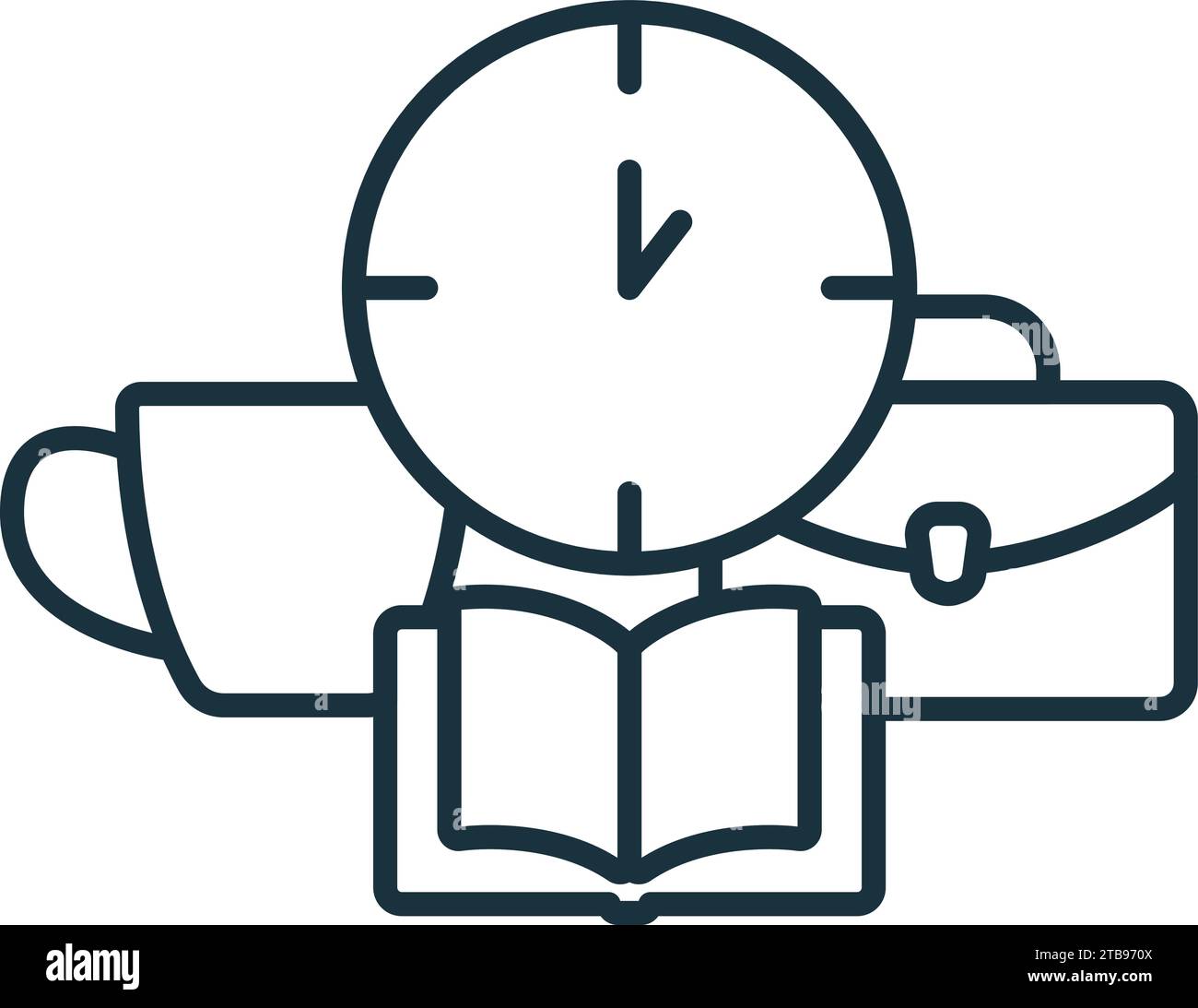 Time management outline icon. Monochrome simple sign from productivity ...
