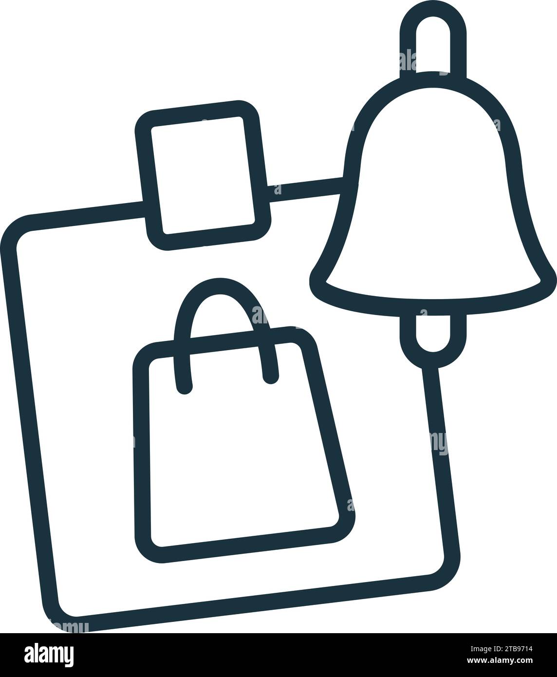 Reminder outline icon. Monochrome simple sign from productivity ...