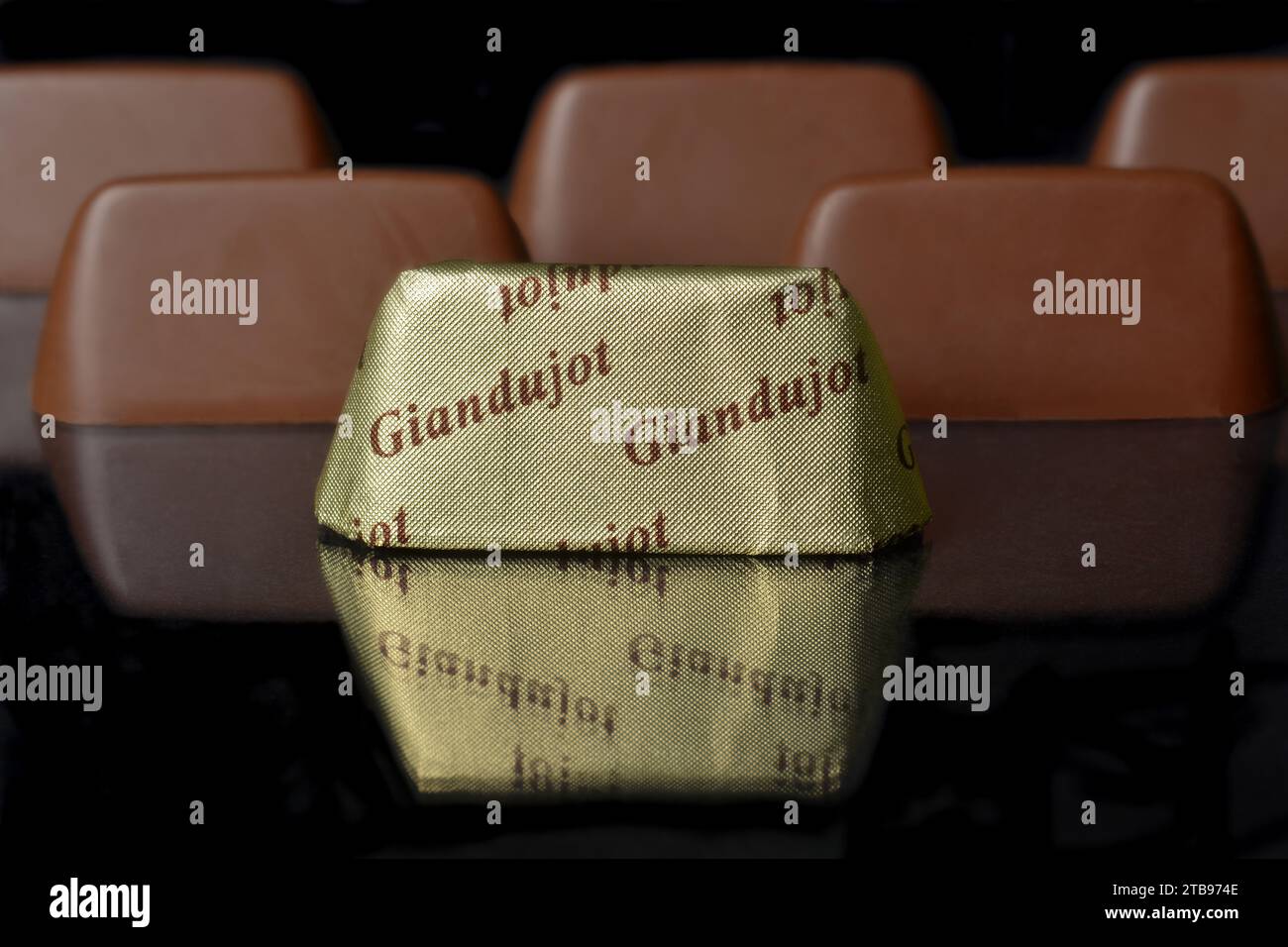 Italian food product, Gianduiotto the traditional Piedmont chocolate ...