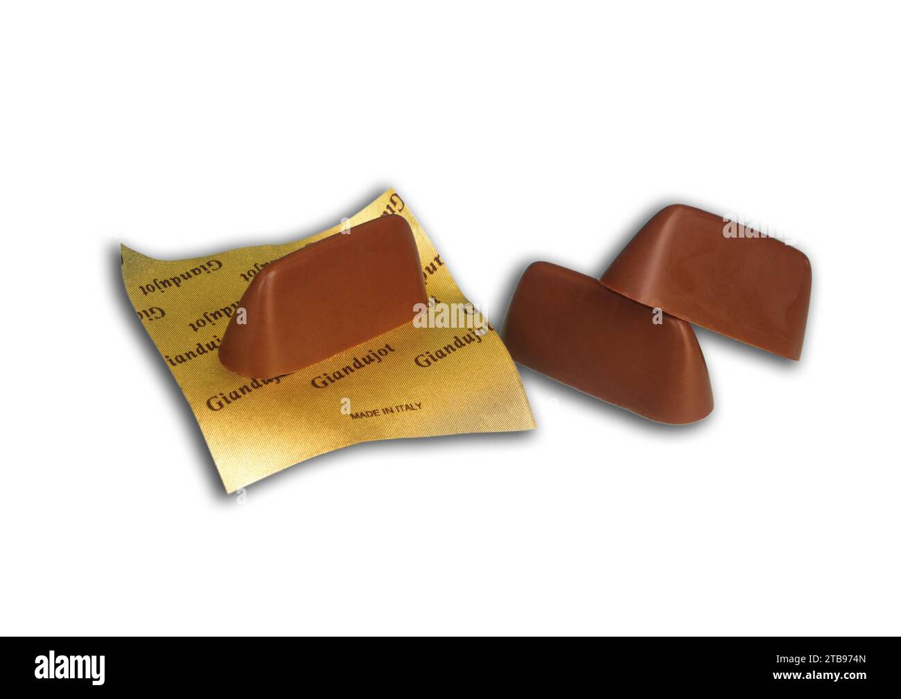 Italian food product, Gianduiotto the traditional Piedmont chocolate ...