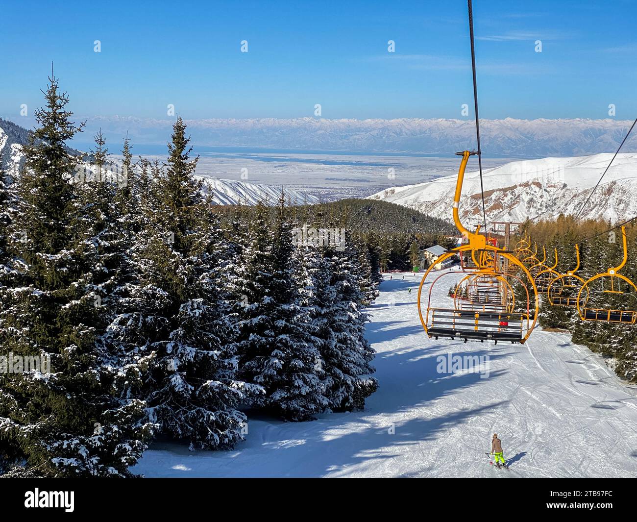 Ski gondola in the ski resort Stock Photo - Alamy
