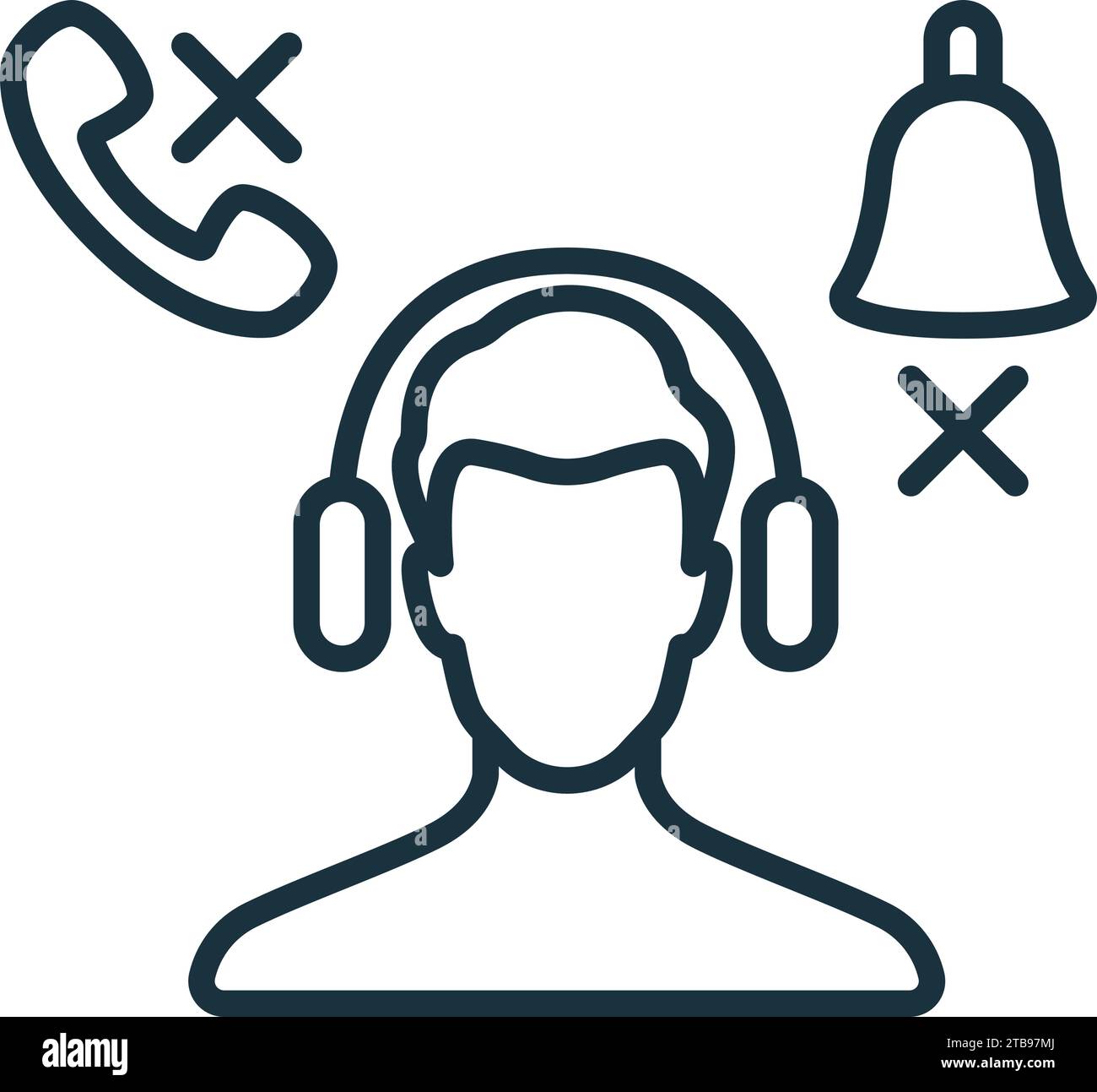 Distraction Free Outline Icon Monochrome Simple Sign From Productivity