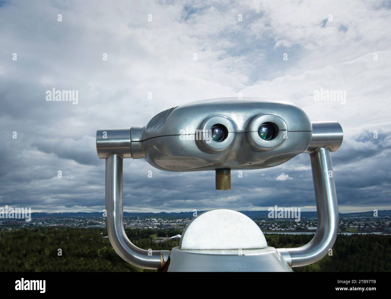 Viewing station overlooking Reykjavik; Reykjavik, Iceland Stock Photo ...