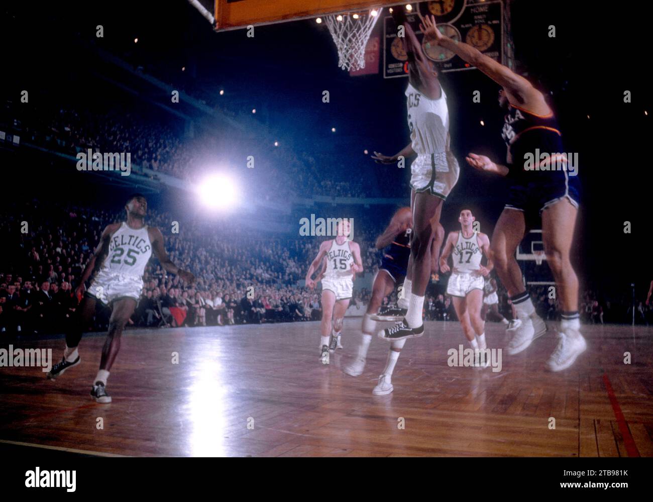BOSTON, MA - NOVEMBER 25: Bill Russell #6 of the Boston Celtics and Guy ...
