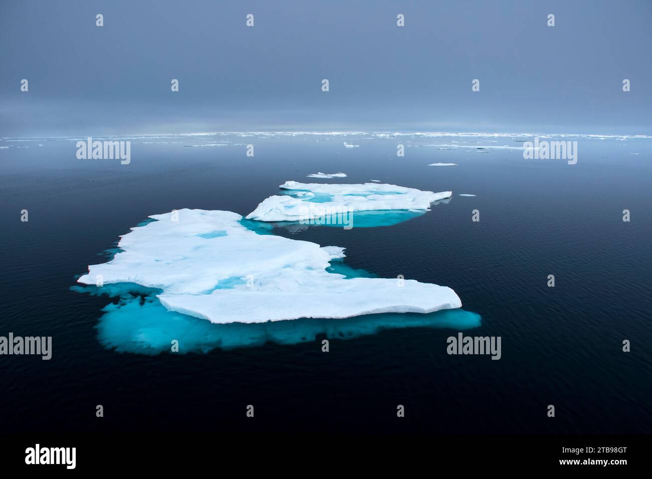 Floating ice off the shores of Baffin Island; Baffin Island, Nunavut ...