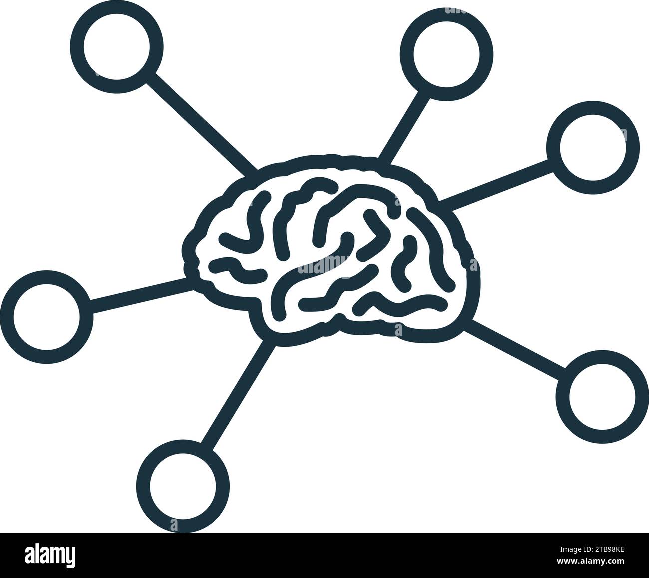 Mind Map Outline Icon Monochrome Simple Sign From Productivity