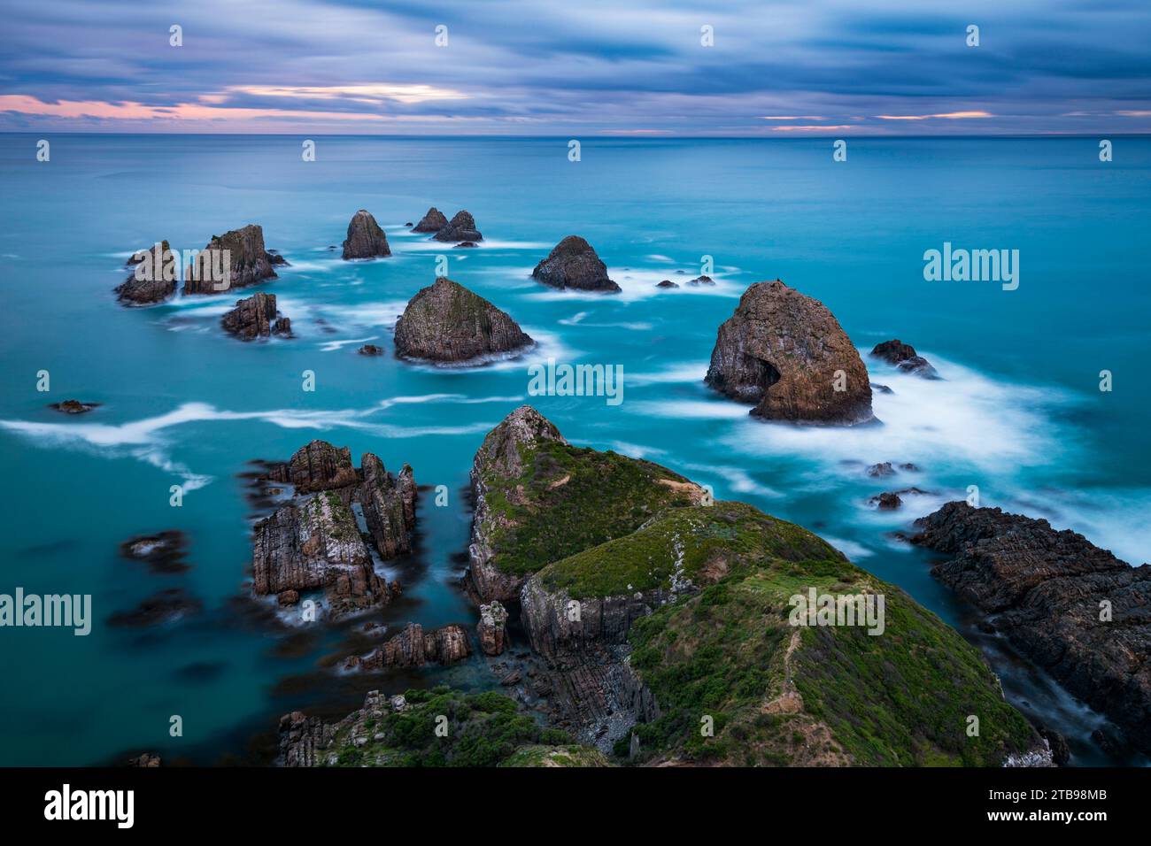 Nugget Point on the coast of the South Island of New Zealand.; Otago ...