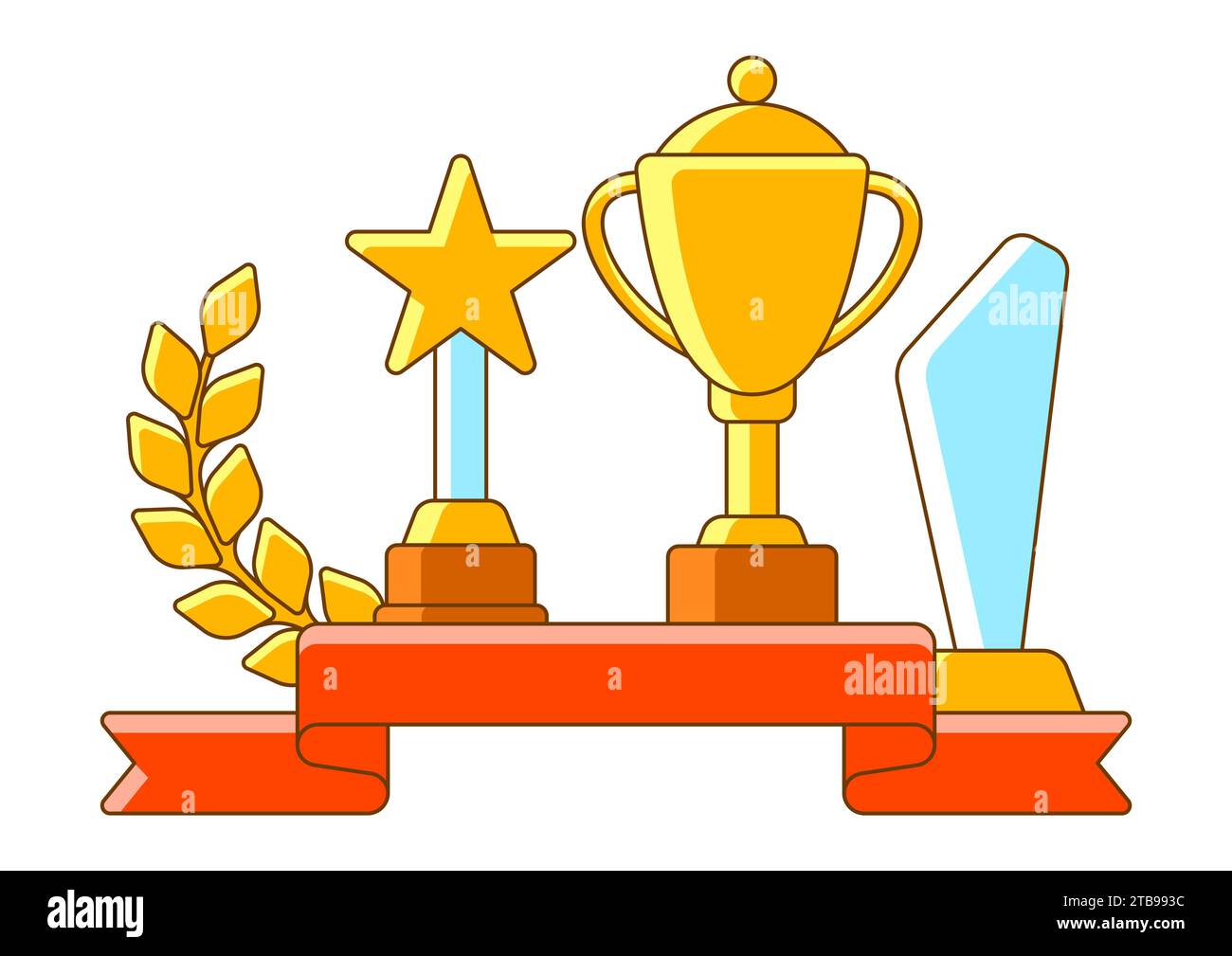 Awards and trophy background. Reward items for sports or corporate ...
