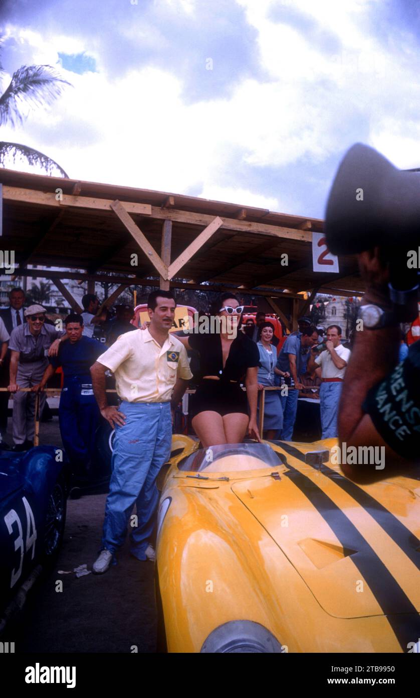 HAVANA, CUBA - FEBRUARY 24: An unidentified driver from Brazil and a ...