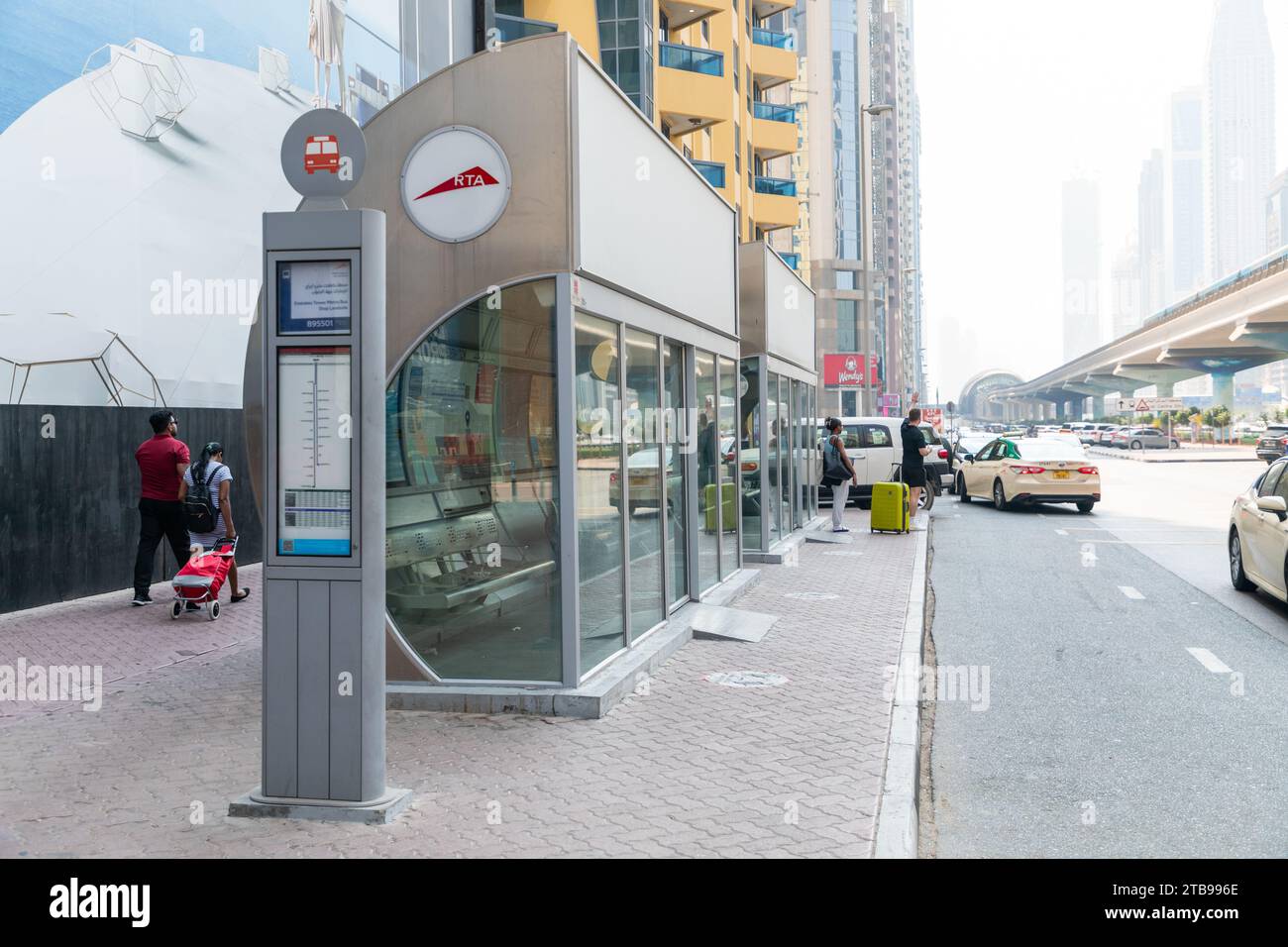 Dubai, United Arab Emirates - June 21, 2023: Bus stop in Dubai Stock ...