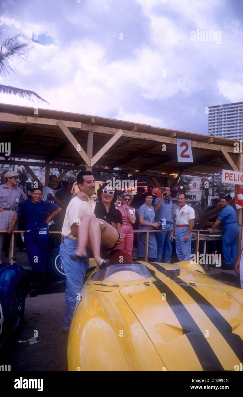 HAVANA, CUBA - FEBRUARY 24: An unidentified driver from Brazil and a ...