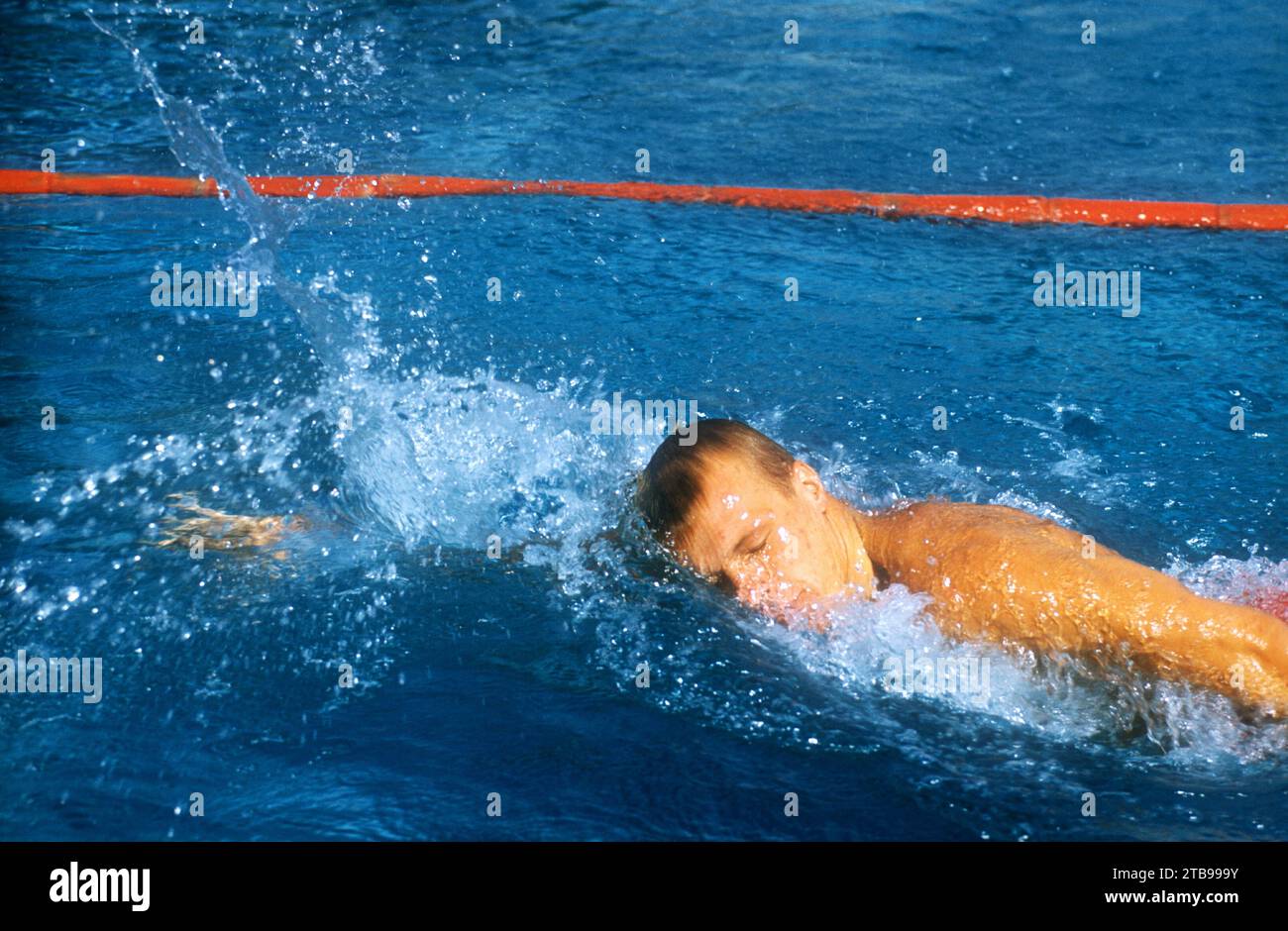 DETROIT, MI - AUGUST 10: American swimmer George Breen races in the ...