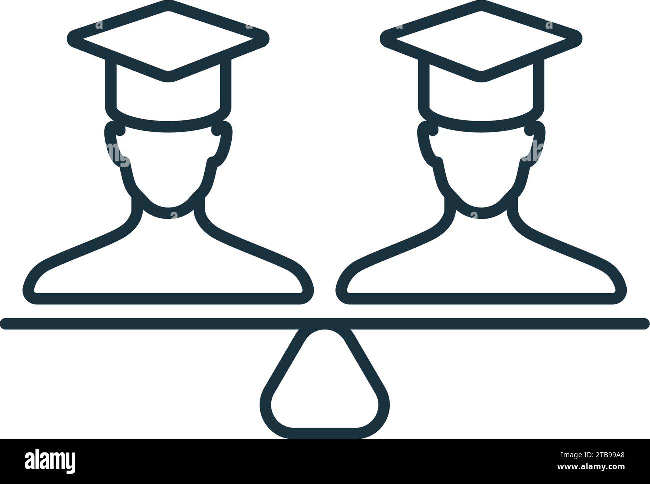 Education equality outline icon. Monochrome simple sign from social ...