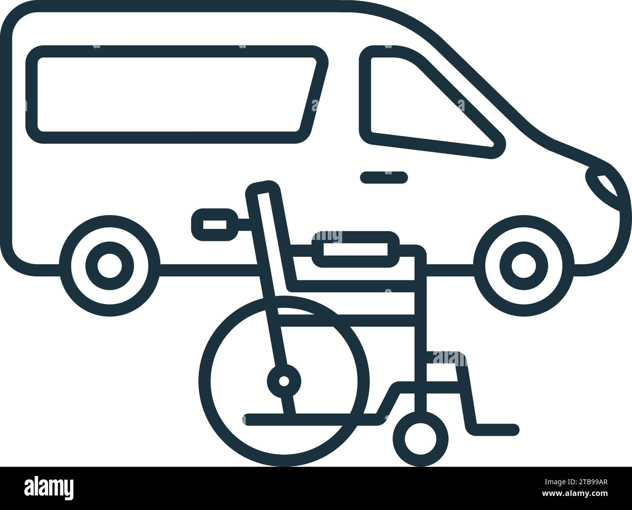 Accessible Transportation Outline Icon Monochrome Simple Sign From