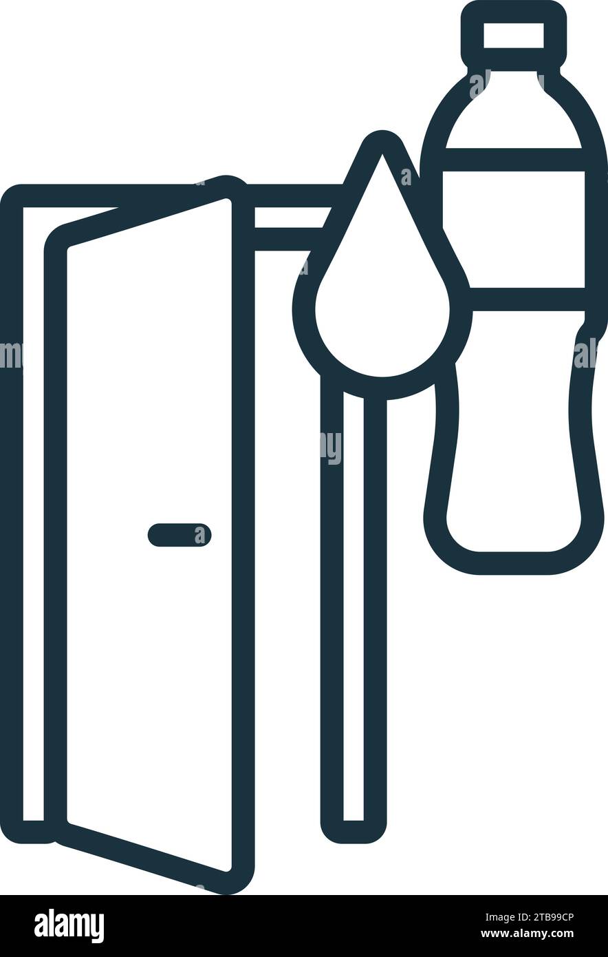 Clean water access outline icon. Monochrome simple sign from social ...