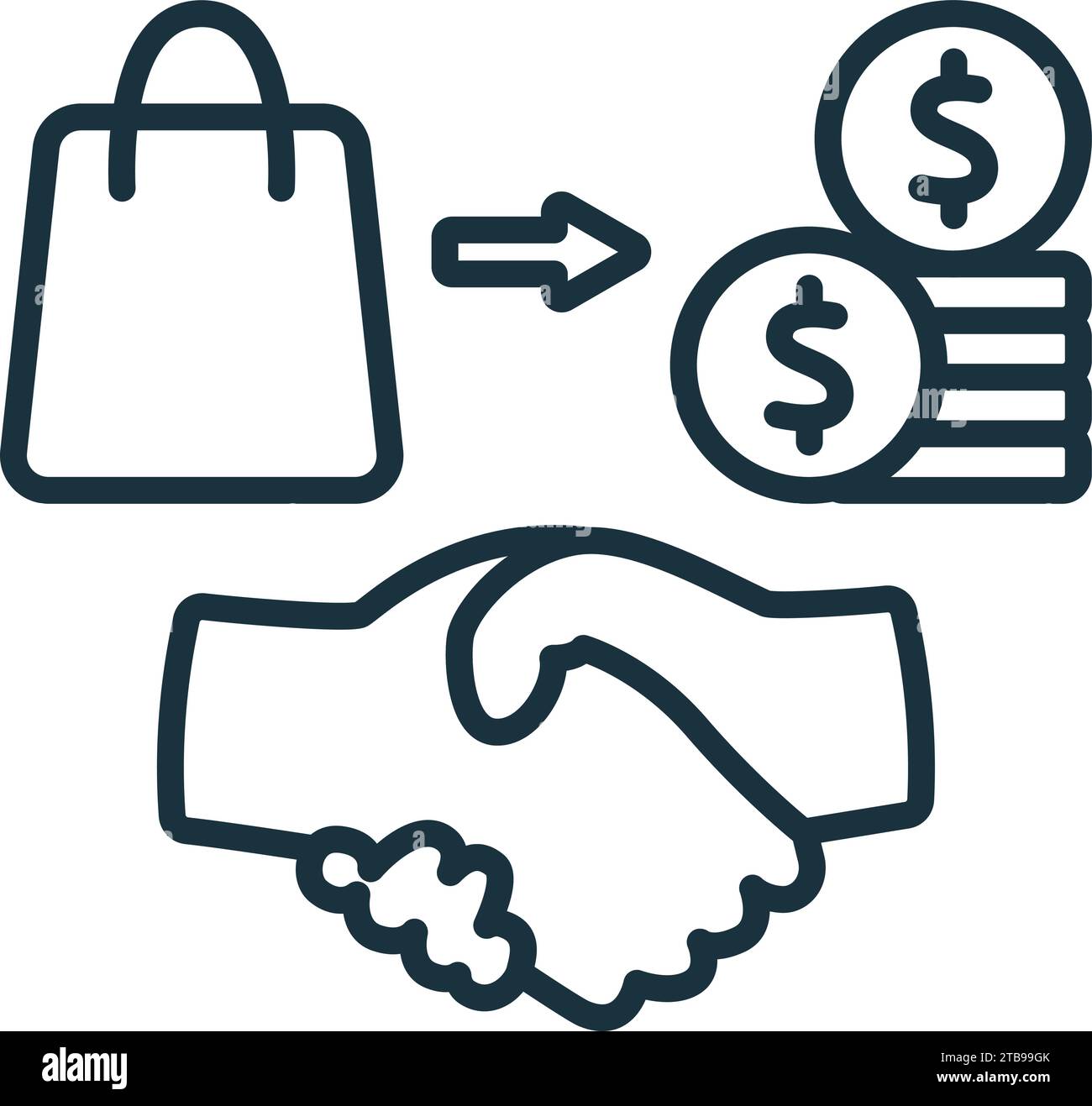 Fair trade outline icon. Monochrome simple sign from social causes and ...