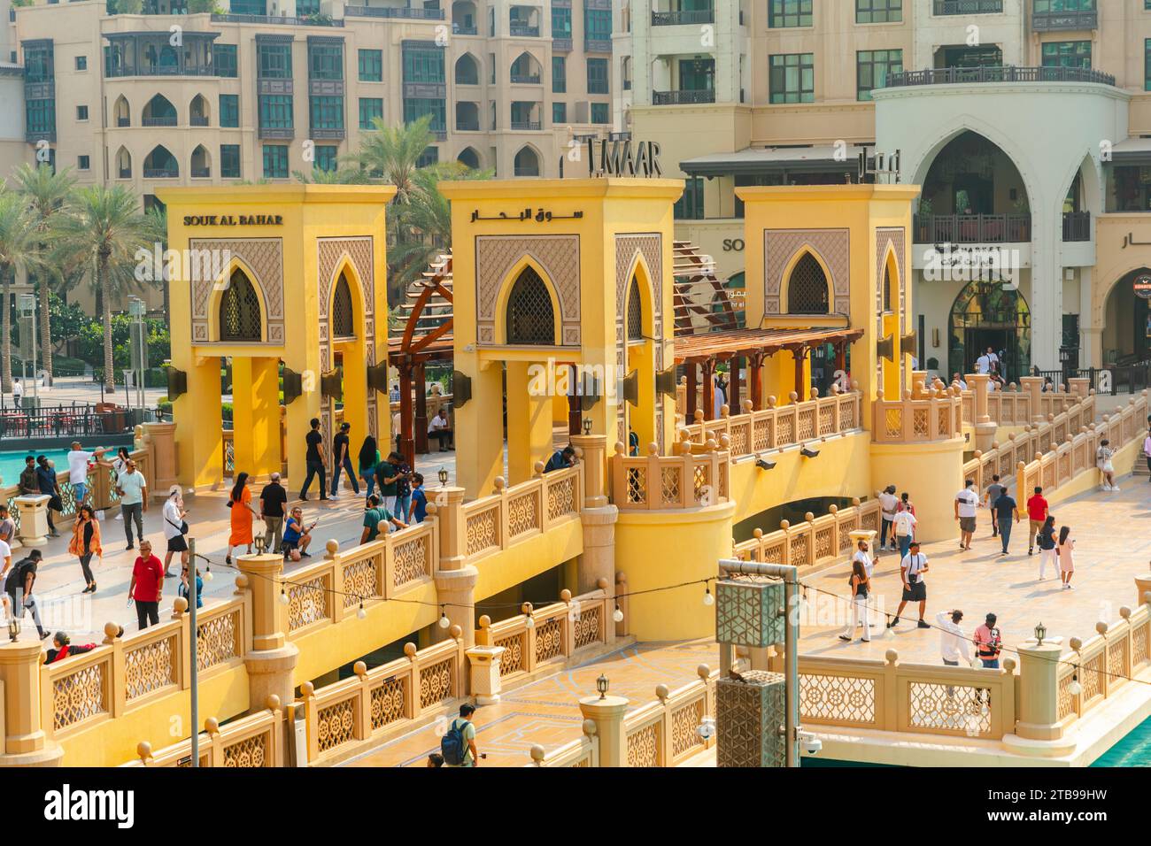 Dubai, United Arab Emirates - June 21, 2023: Souk Al Bahar Bridge near ...