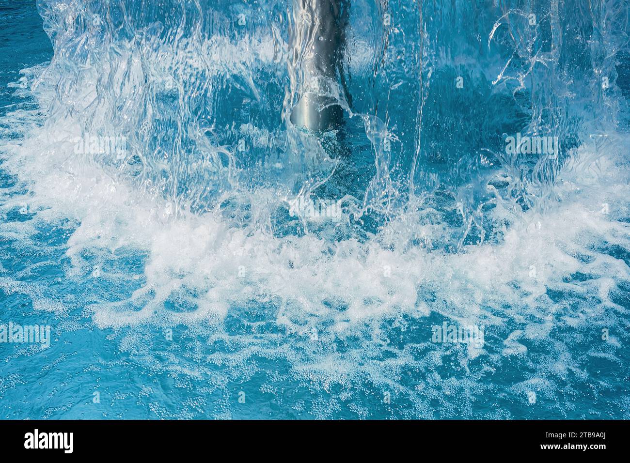 Closeup of a Waterfall mushroom in a swimming pool creating a large ...