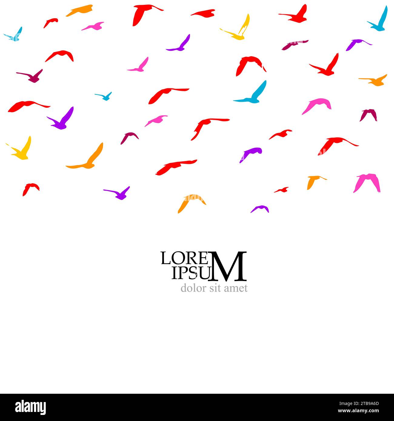 A flock of colored birds. Not AI. Vector illustration Stock Vector ...